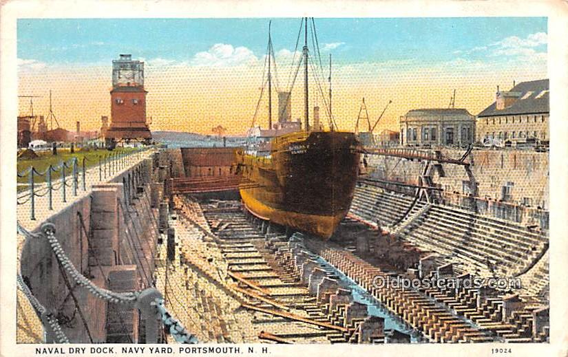 Naval Dry Dock, Navy Yard, Portsmouth, NH, USA Military Battleship 1927 ...