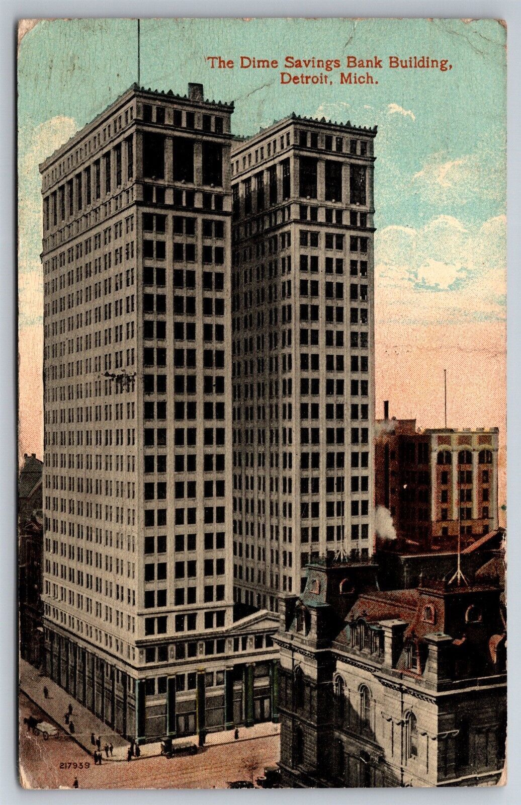 The Dime Savings Bank Building Birdseye Detroit MI C1914 Postcard U16 ...