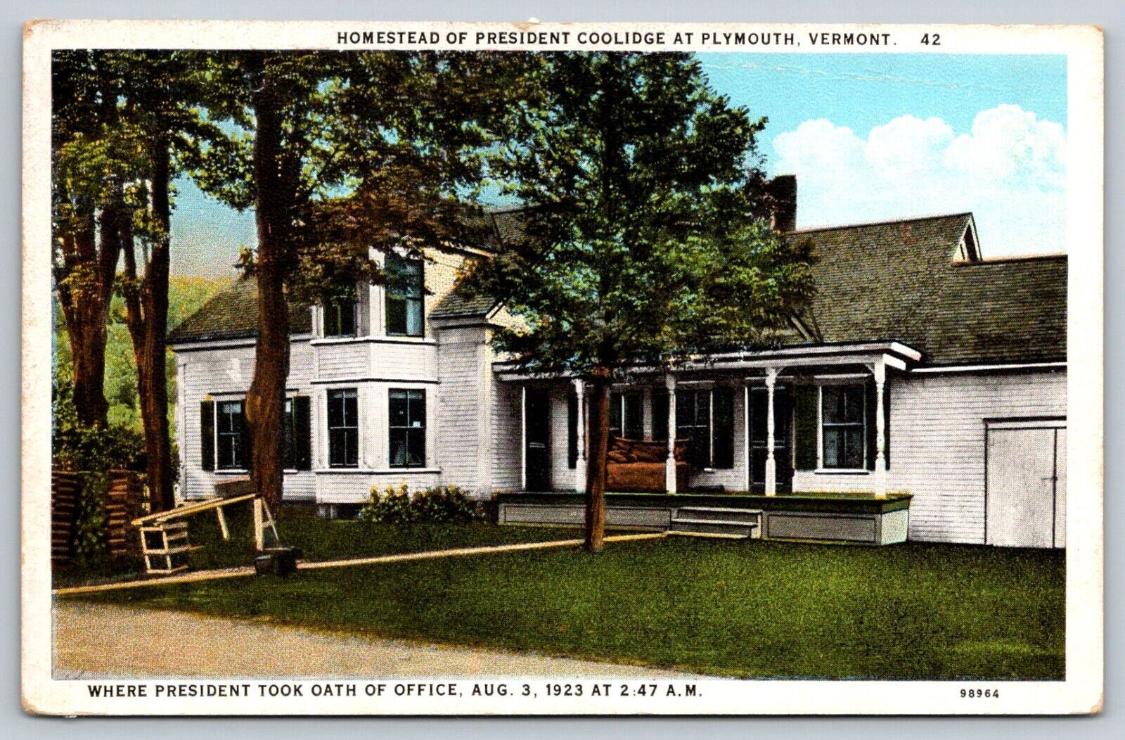Plymouth Vermont c1920's President Coolidge Homestead, took oath of ...