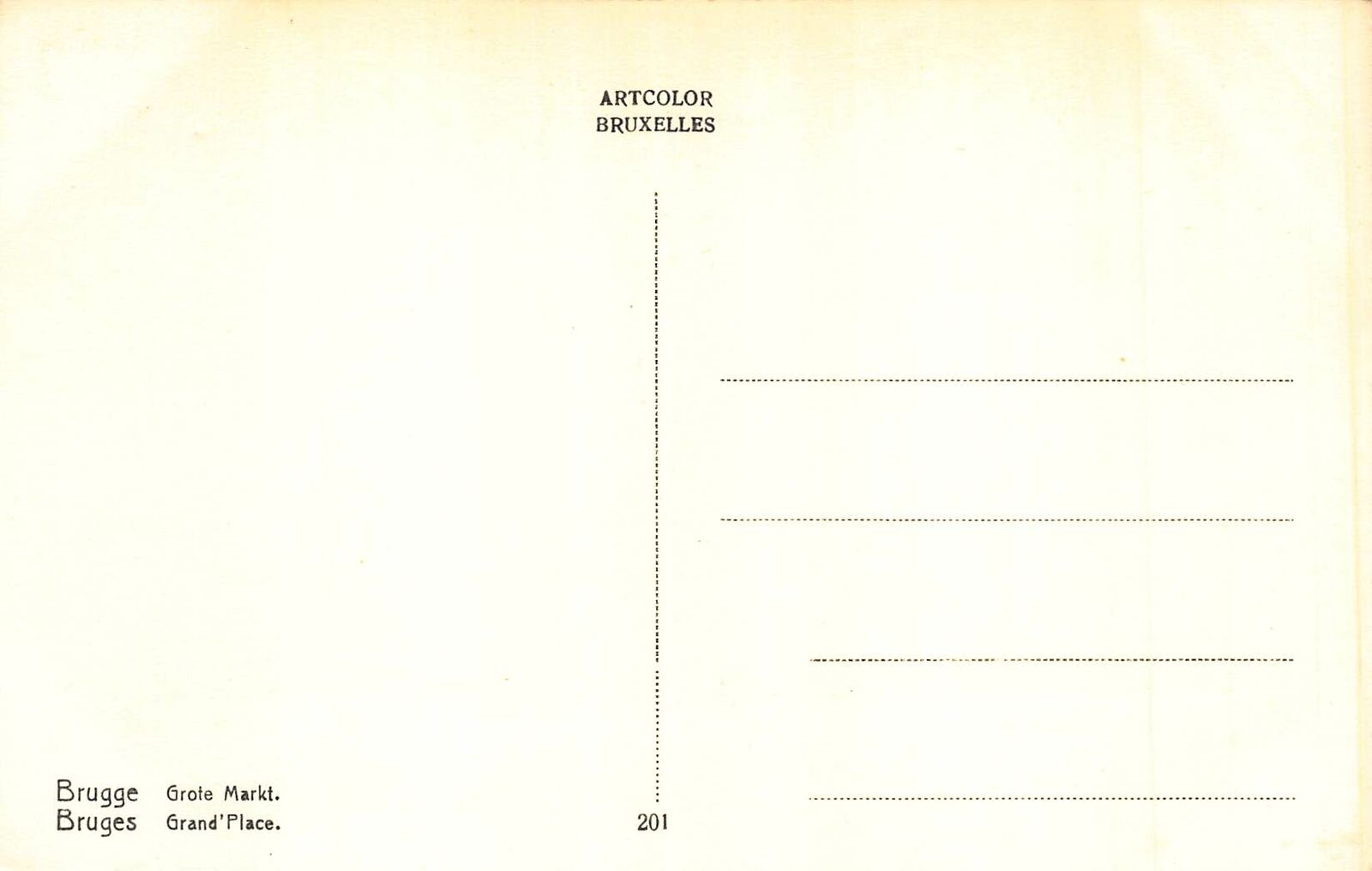 Belgium Bruges Grand Place Grote Markt Statue Monument Cars Postcard ...