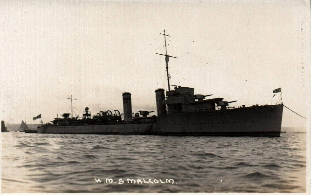 RPPC Photo British Royal Navy HMS Malcolm | Other / Unsorted, Postcard ...