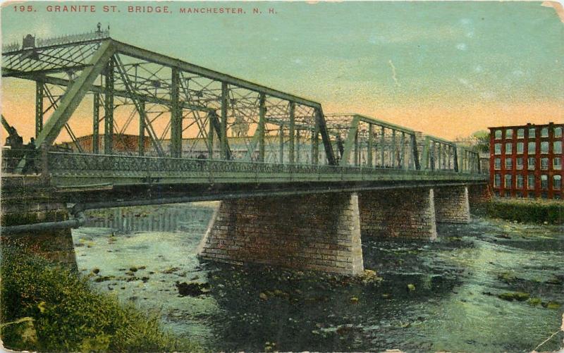 Manchester New Hampshire~Lost Pratt Thru Truss Bridge Over Merrimack ...