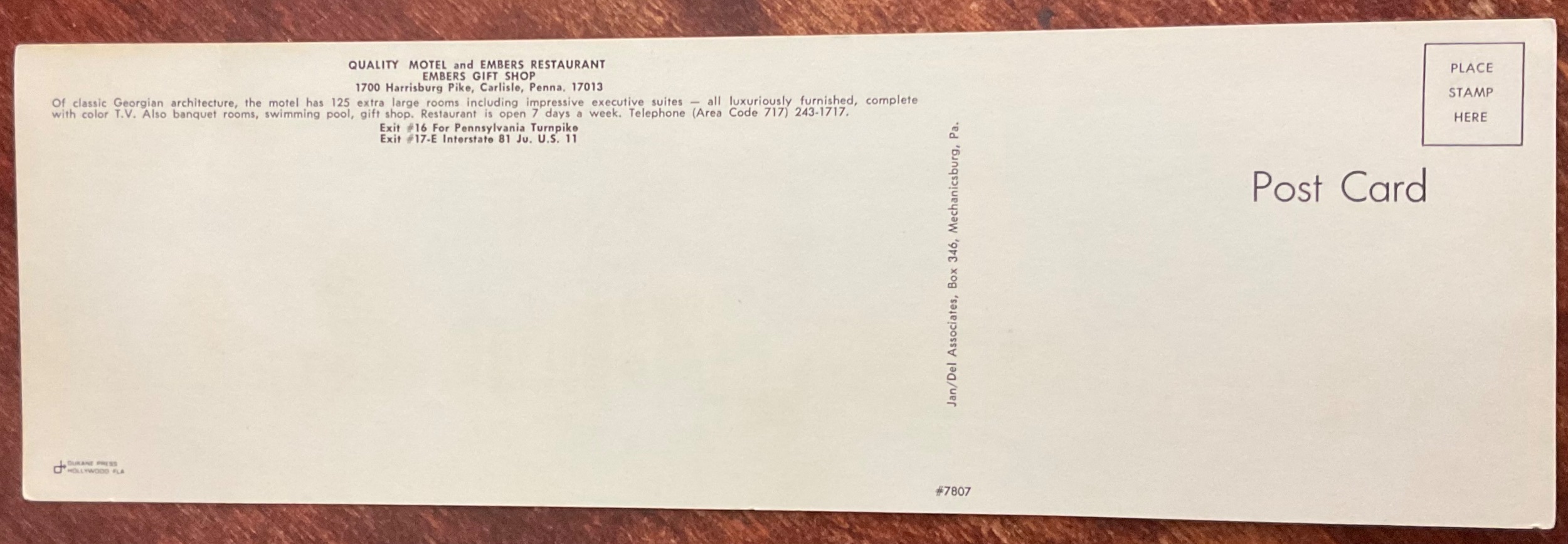 Long Postcard Unused Quality Motel Carlisle PA LB | United States ...