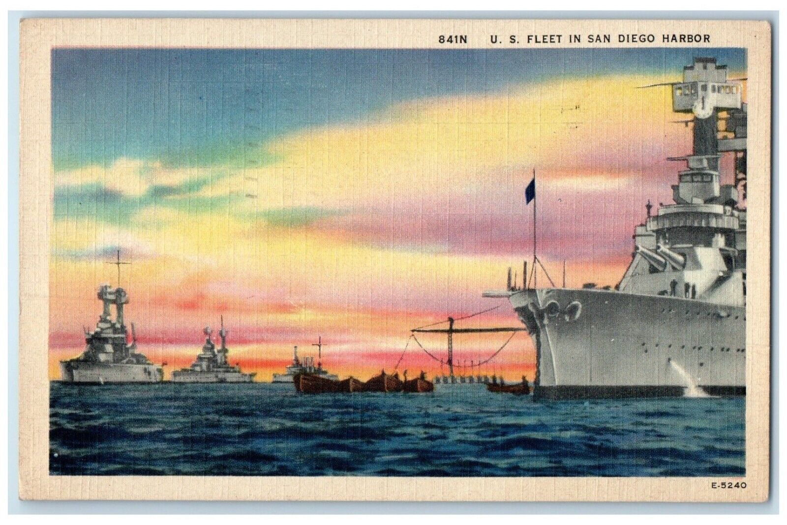 1951 US Fleet In San Diego Harbor San Diego California CA Vintage ...