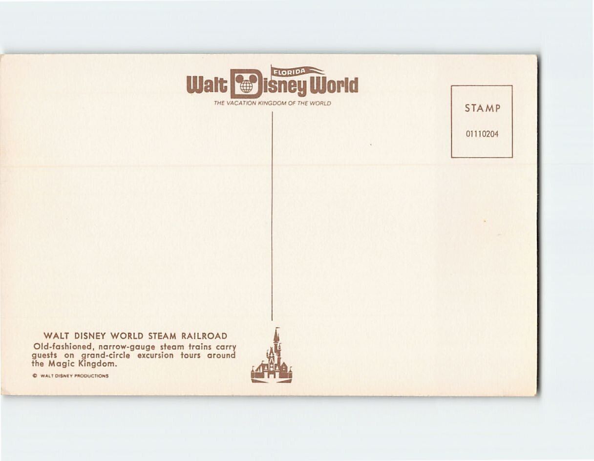 Postcard Walt Disney World Steam Railroad, Walt Disney World, Orlando ...