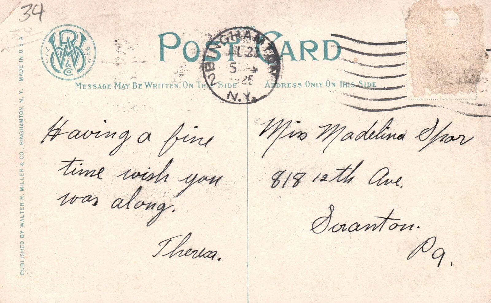 Vintage Postcard 1925 Driveway And Ground State Hospital Binghamton New ...