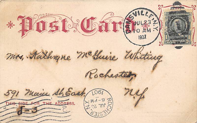 Ugly Comic Homely - Ugly 1907 writing on front, light postal marking on ...