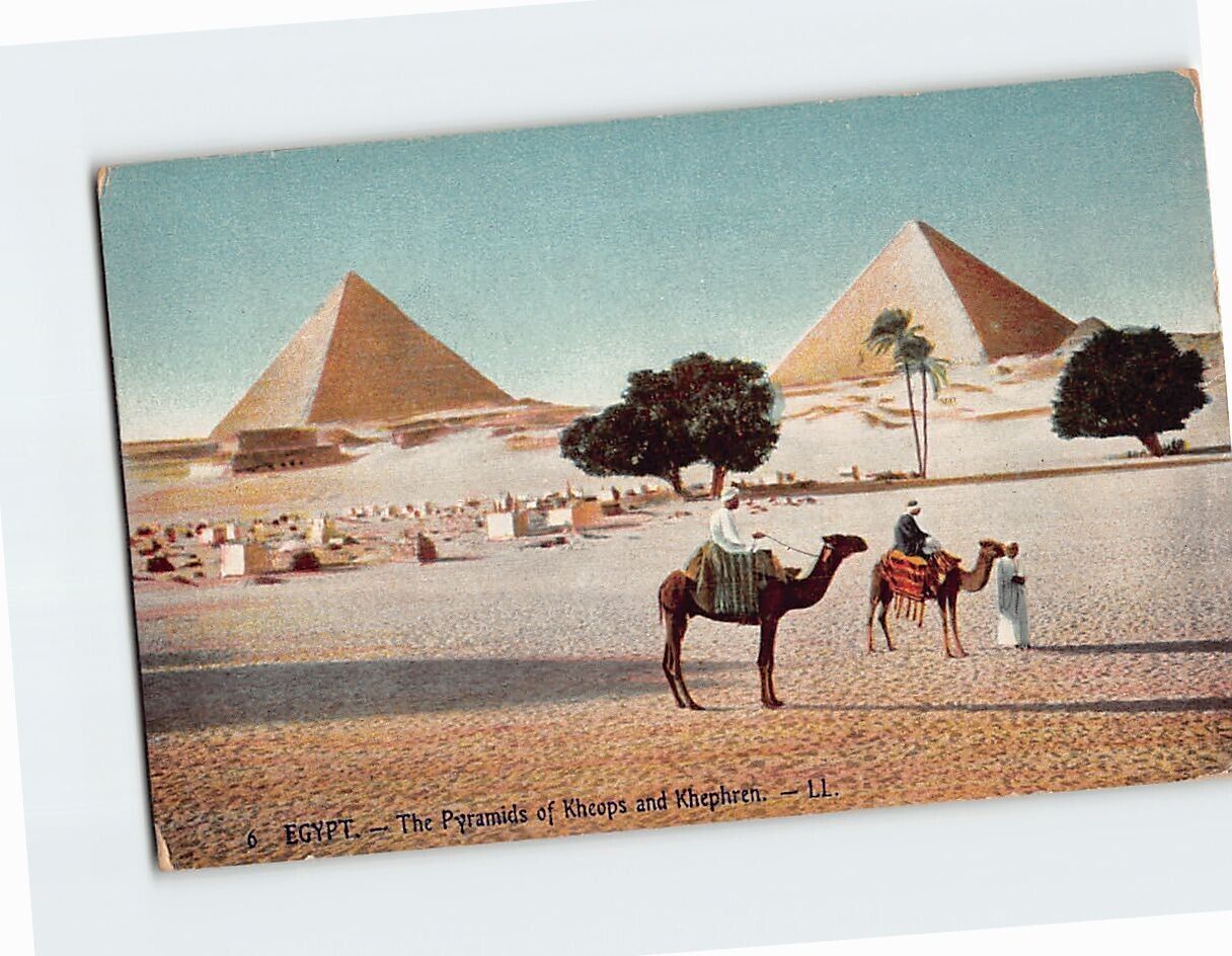 Postcard The Pyramids of Kheops and Khephren Egypt | Africa - Egypt ...