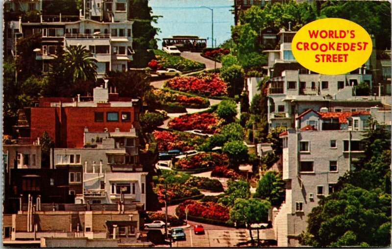 Vtg San Francisco CA Lombard View of Crookedest Street in the World ...