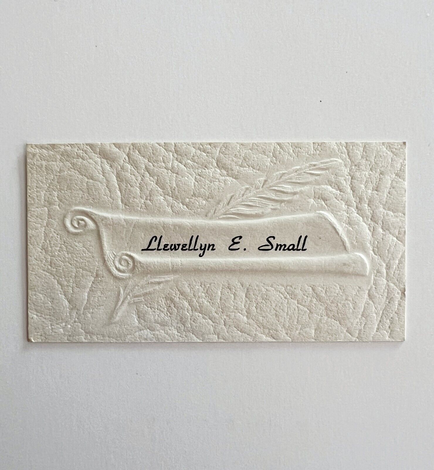 Llewellyn Small Photographer Embossed Business Card Maine 1920-30s Mini ...