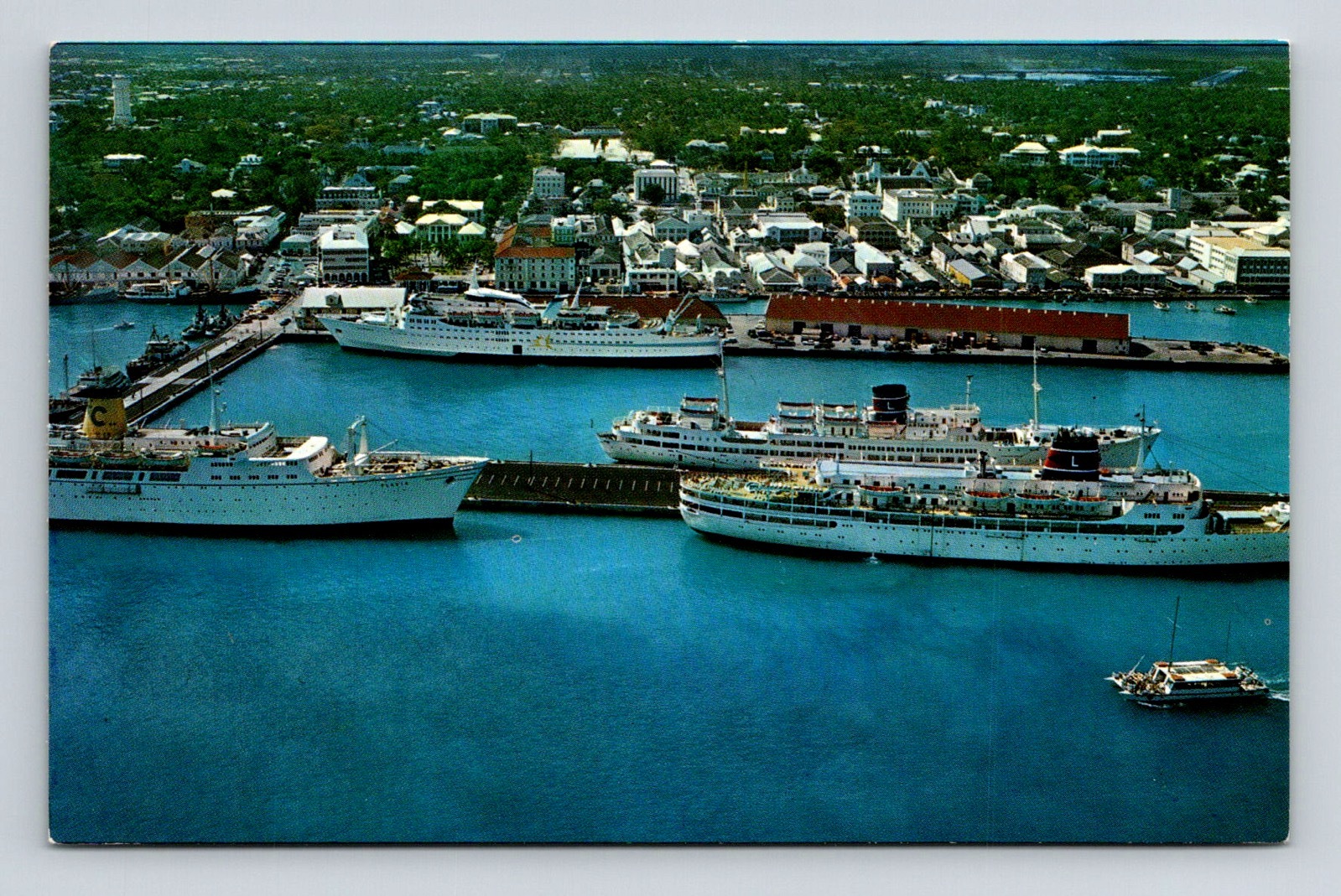 Prince George Wharf Bahamas Scenic Birds Eye View Oceanfront Chrome ...