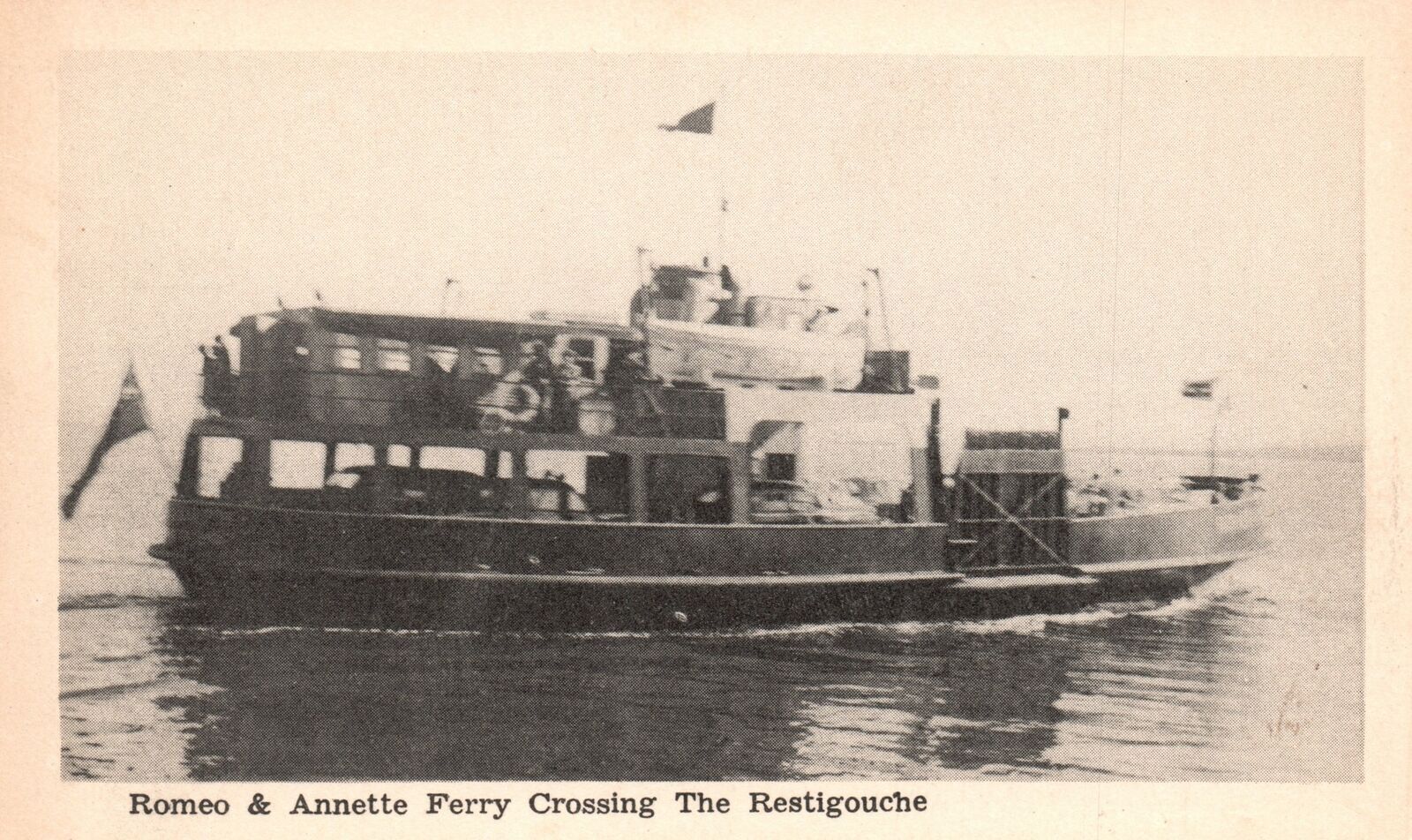 Vintage Postcard 1910's Romeo & Annette Ferry Crossing The Restigouche ...