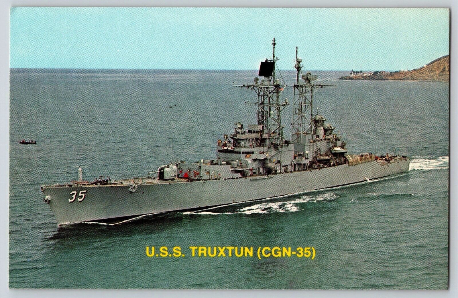 Postcard US Navy Ship - USS Truxtun (CGN-35) - Guided Missile Cruiser ...