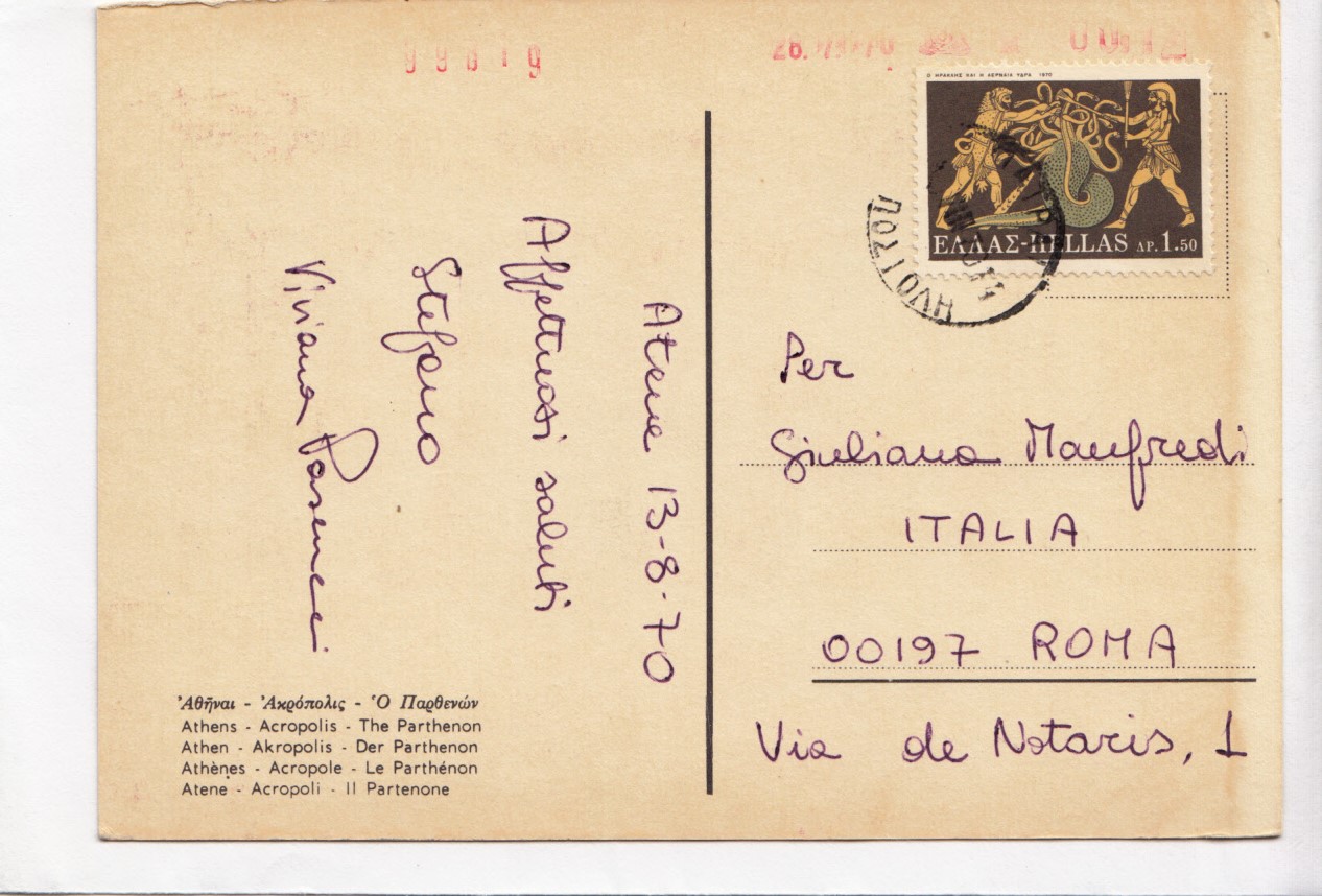 Greece, Athens, Acropolis, The Parthenon, 1970 used Postcard | Europe ...