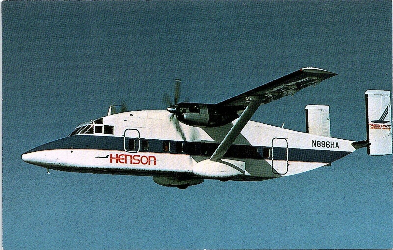 Postcard~Henson Airlines~The Piedmont Regional Airline~Short SD3-30 ...