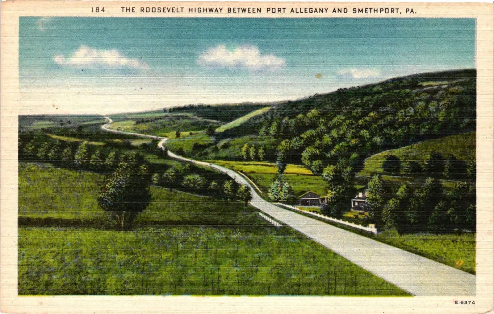 Vintage Postcard- The Roosevelt Highway Between Allegany and Smet Early ...