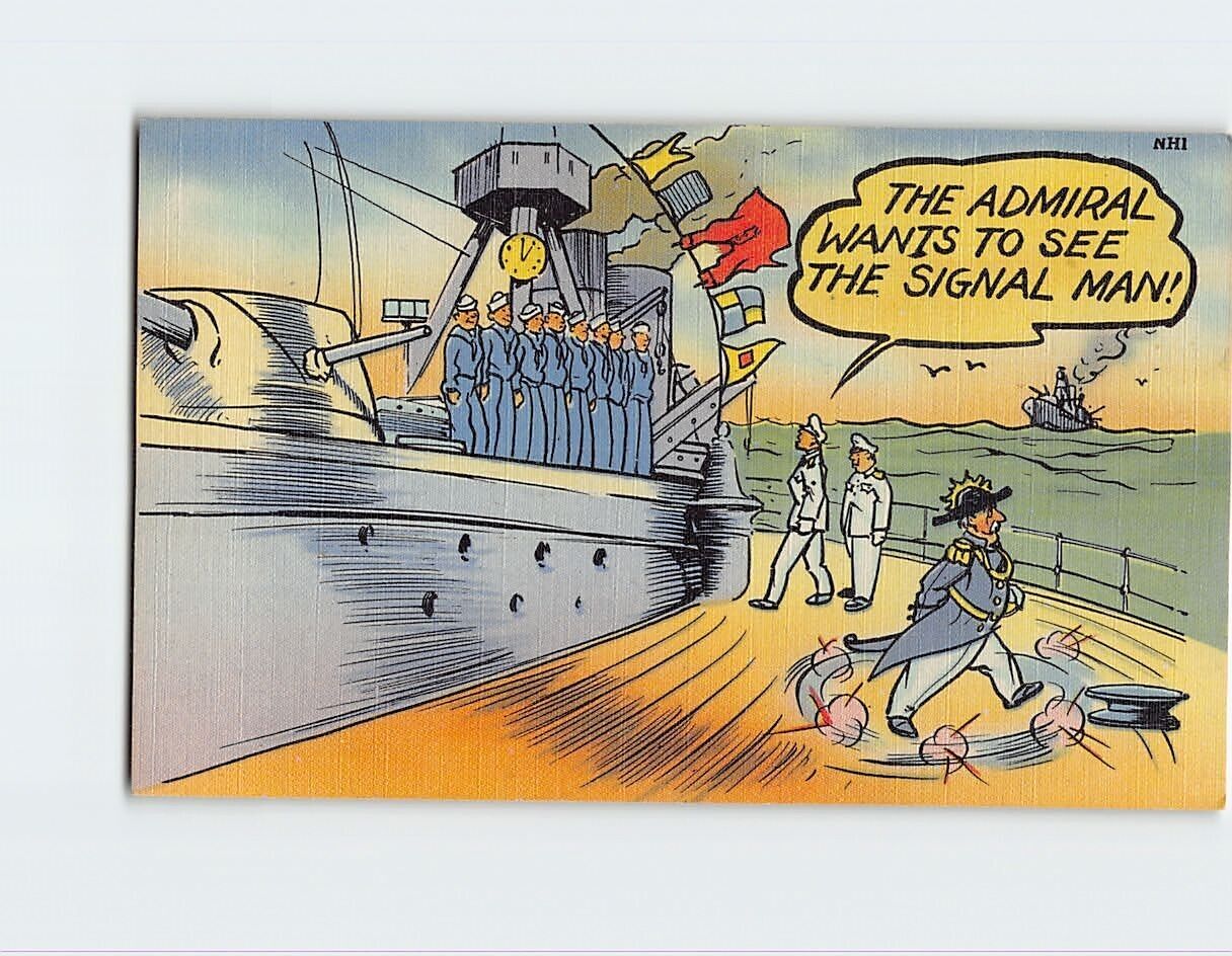 Postcard The Admiral Wants To See The Signal Man! with Comic Art Print ...