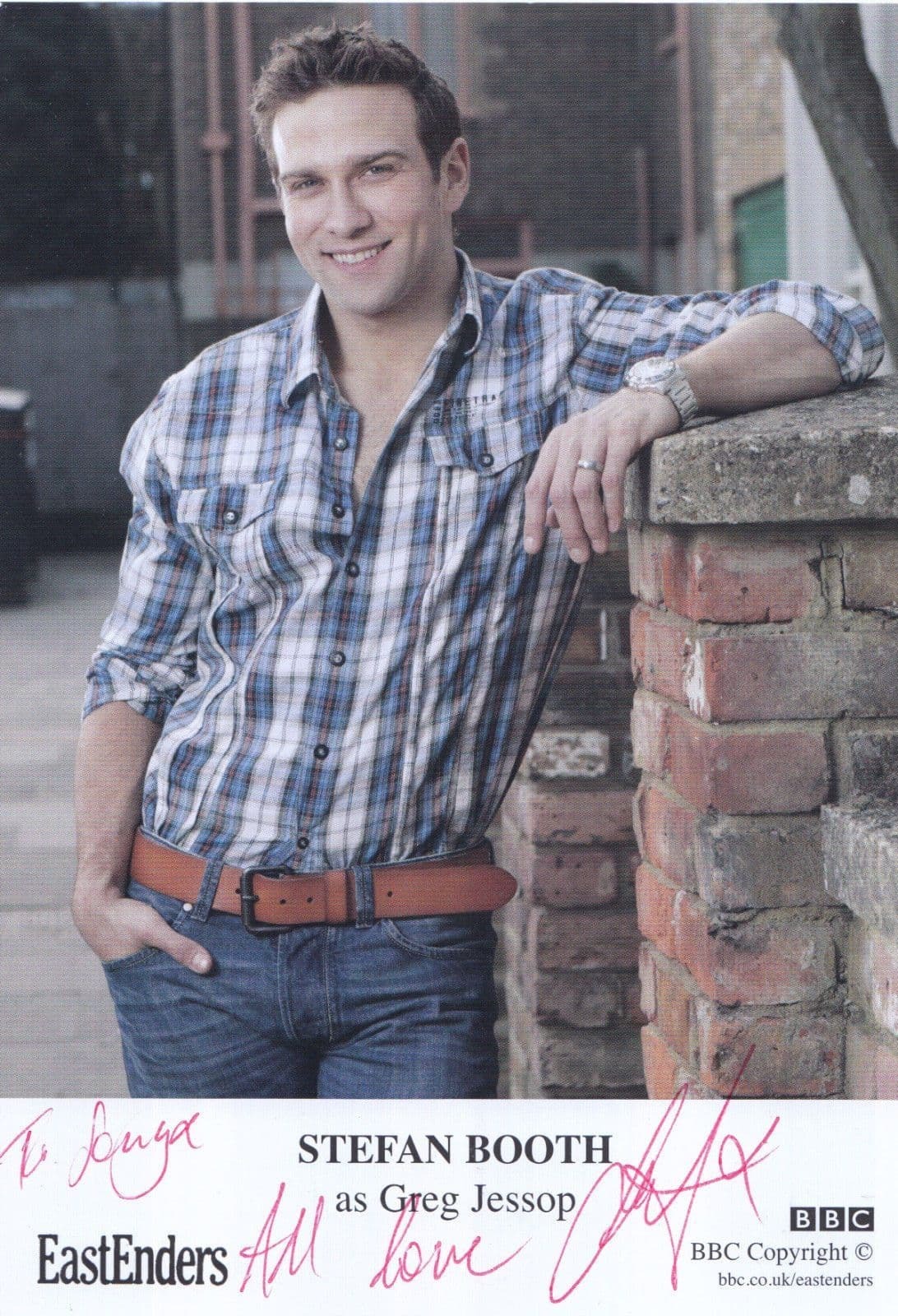 Stefan Booth as Greg Jessop BBC Eastenders Hand Signed Cast Card Photo ...