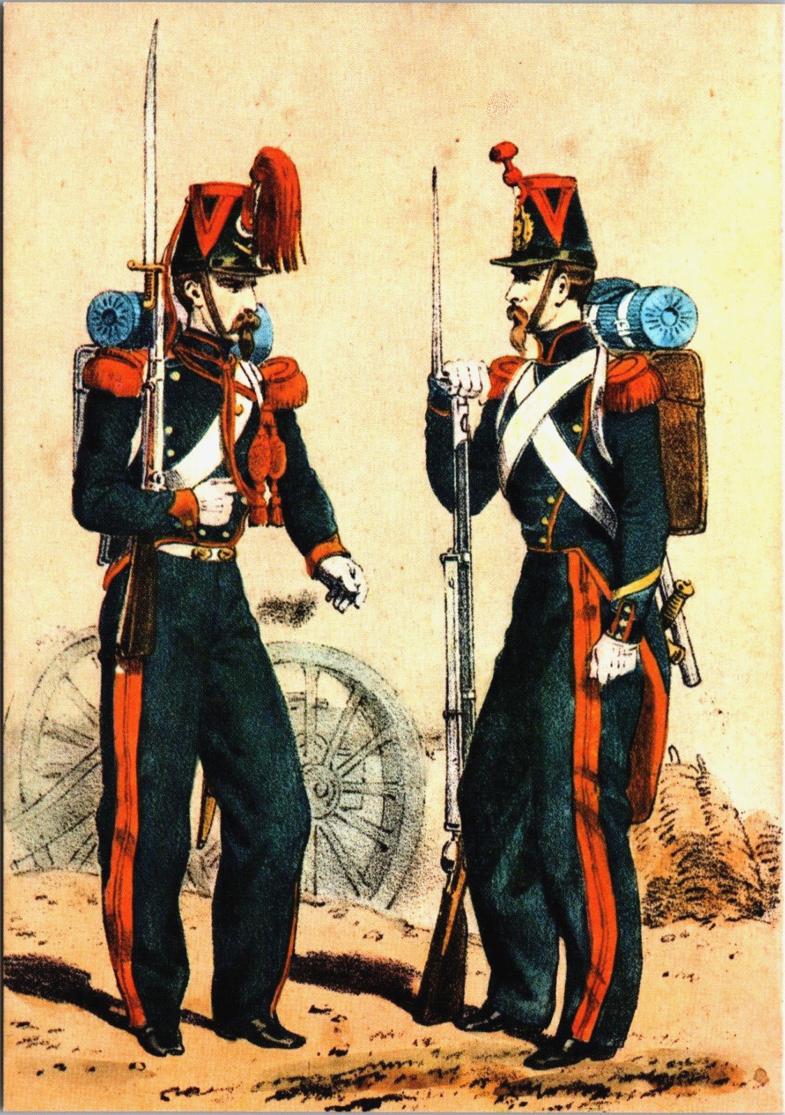 Military Artillerie - Genie Soldiers Gun Saber Uniform Vintage Postcard ...