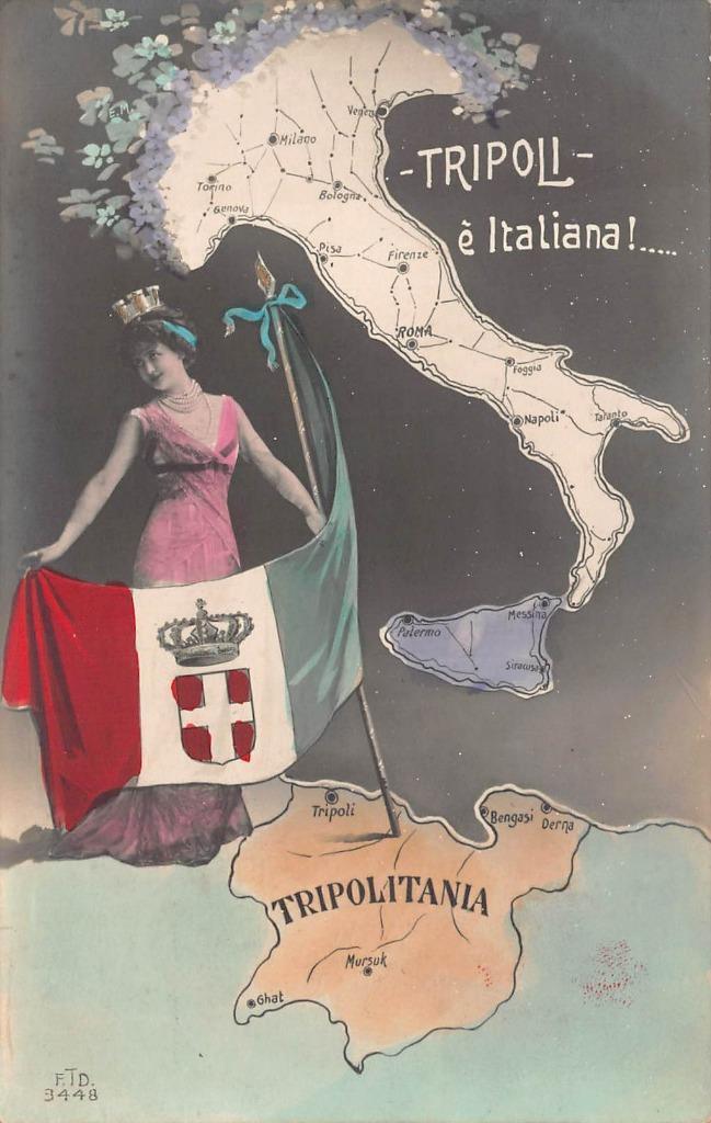 Tripoli Bengasi Libya Italy WW1 Military MAP Flag Studio Real Photo ...