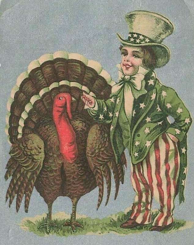 c1910 Green Uncle Sam Suit Turkey Silver Thanksgiving P294 | Topics ...