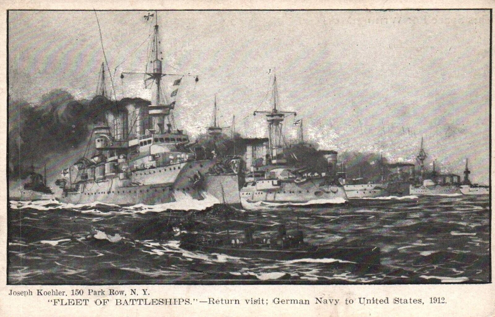 WWI German Imperial Navy Cruiser Battleships Fleet Returning to United ...