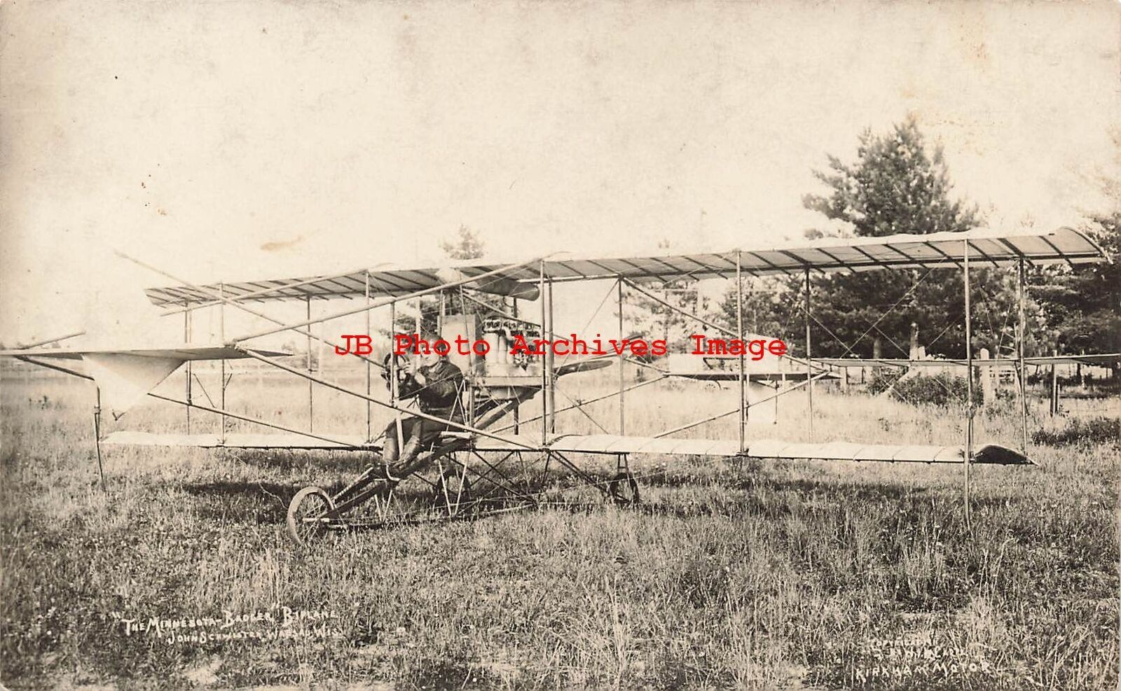WI, Wausau, Wisconsin, RPPC, The Minnesota Badger Bi-Plane, John ...
