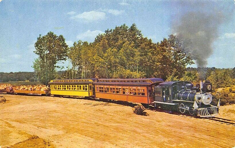 Wakefield MA Old Smokey Railroad Train at Pleasure Island Postcard ...
