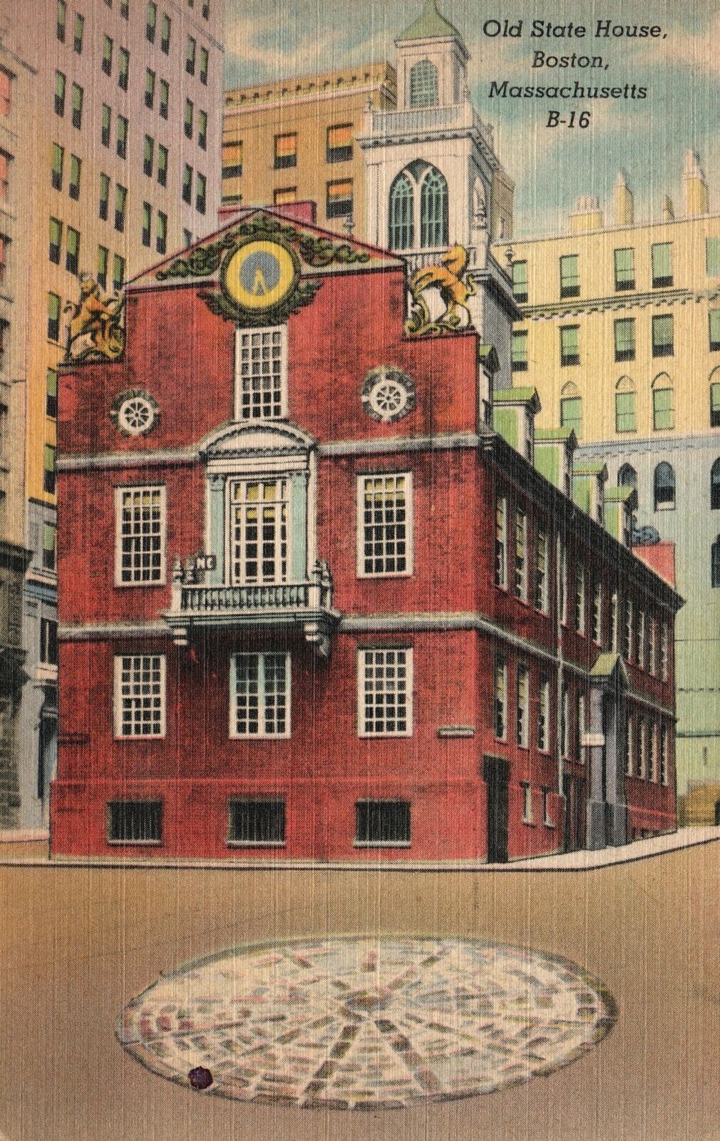 Vintage Postcard 1946 Old State House Washington & State St Boston ...