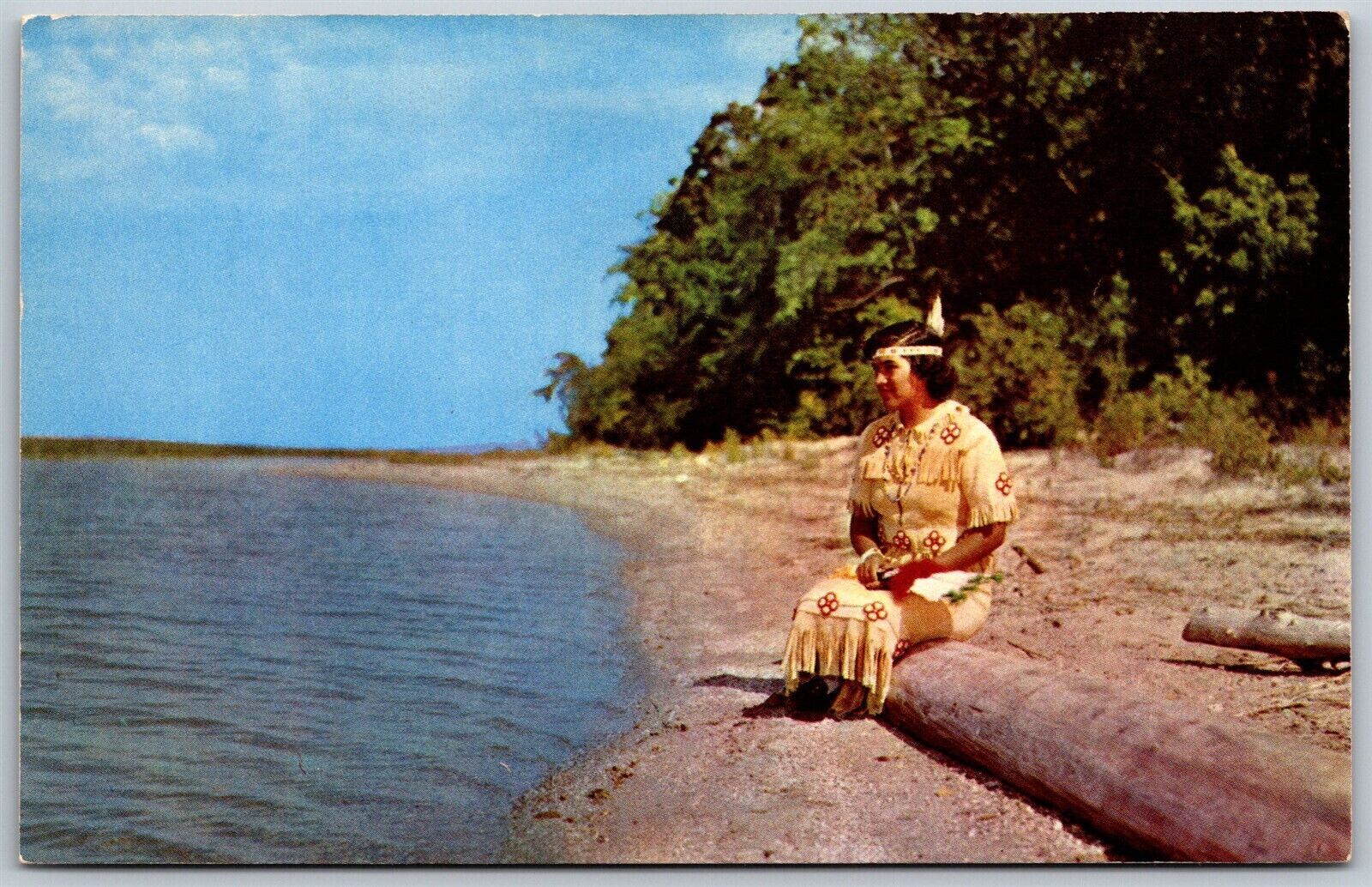 Vtg Native American Indian Waiting For Her Warriors Return 1950s View ...