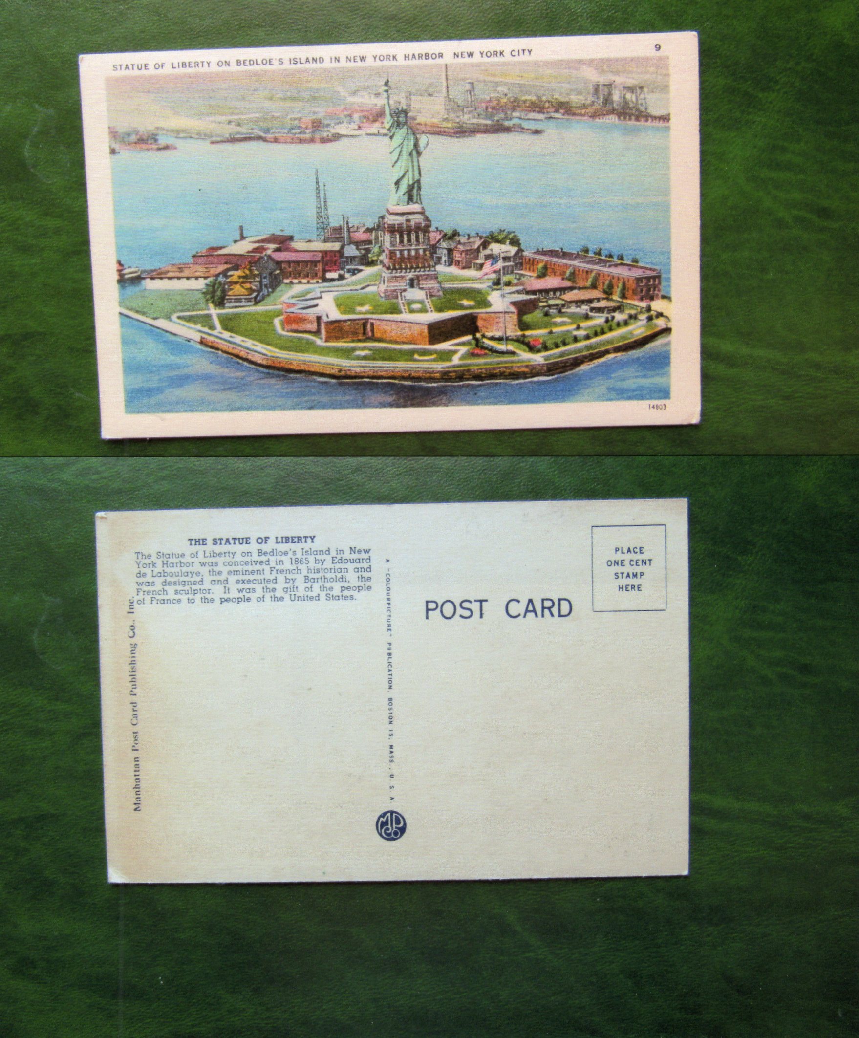 Statue of Liberty Postcard Vtg Bedloe's Island New York Harbor ...