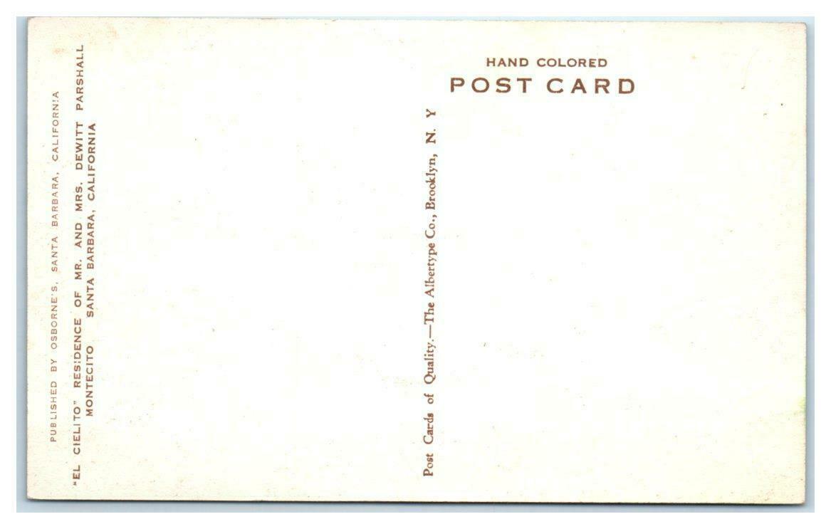 MONTECITO, Santa Barbara CA ~ Handcolored "EL CIELITO" Parshall Home ...