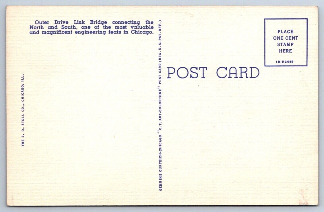 Outer Drive Link Bridge, Chicago Skyline, Illinois, Linen Aerial View ...