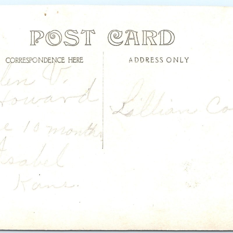 ID'd c1910s Isabel, KS Adorable Baby Girl RPPC Real Photo Helen V ...