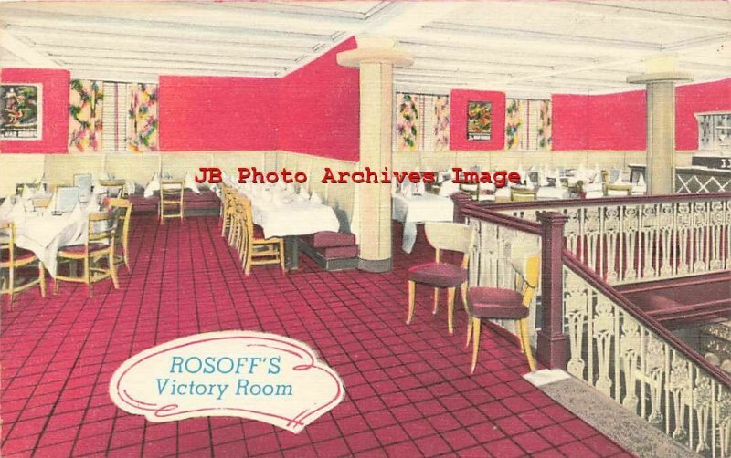 NY, New York City, Rosoff's Restaurant, Interior View, Colourpicture No ...