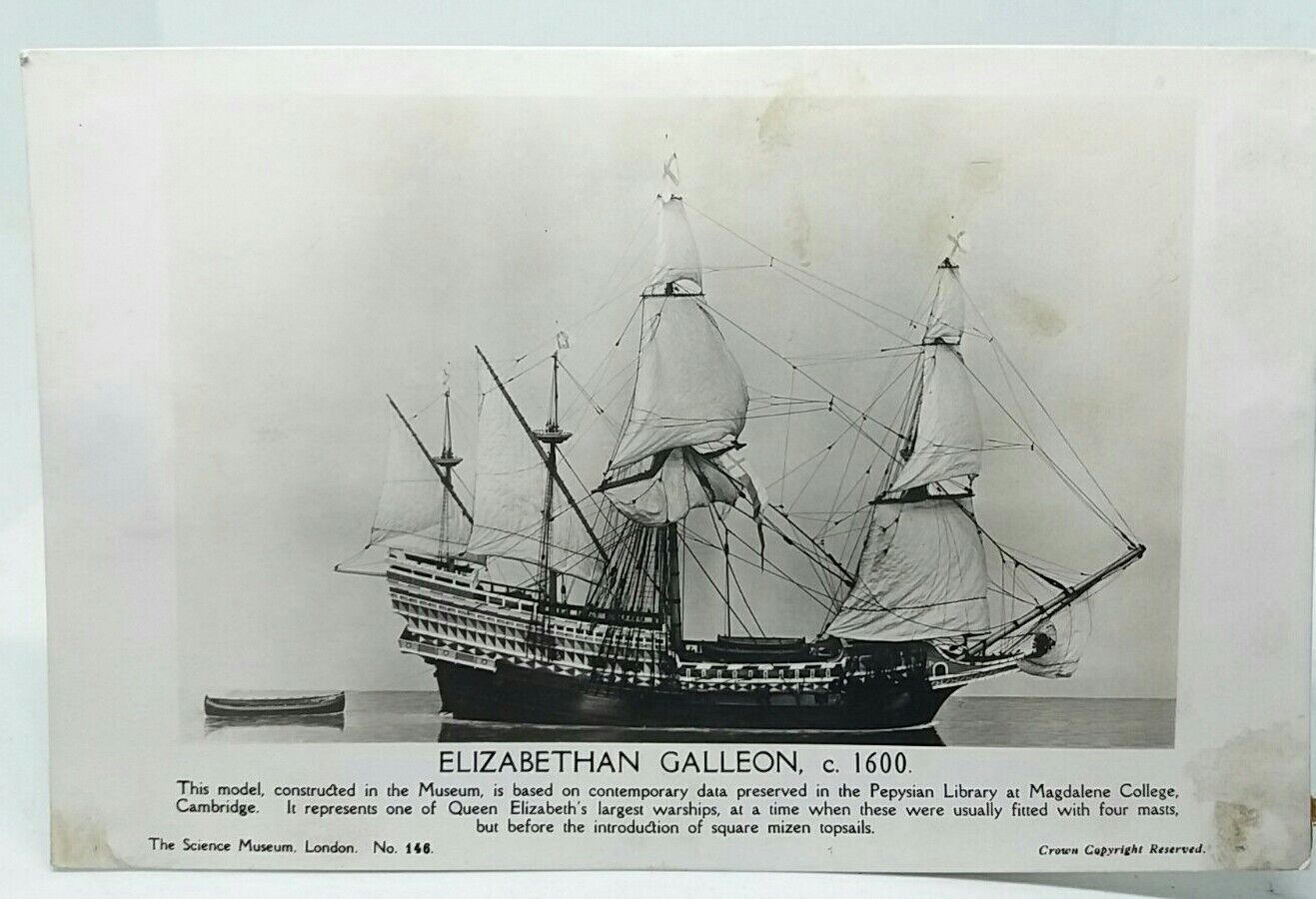 Elizabethan Galleon c1600.Vintage Science Museum Ship RP Postcard ...
