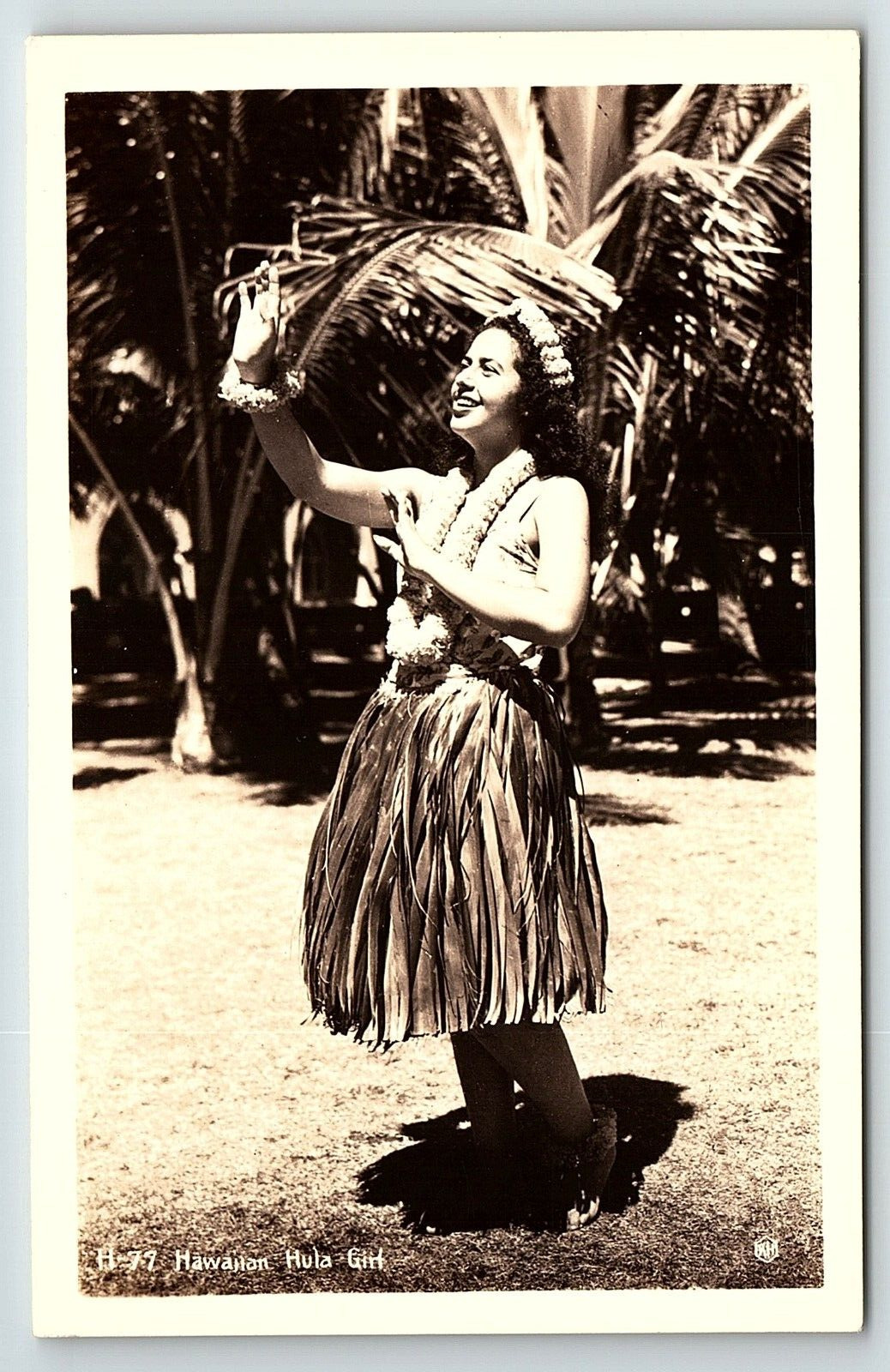 1930s Hawaiian Islands Hawaiian Hula Girl Skirt Palms Kodak Rppc ...