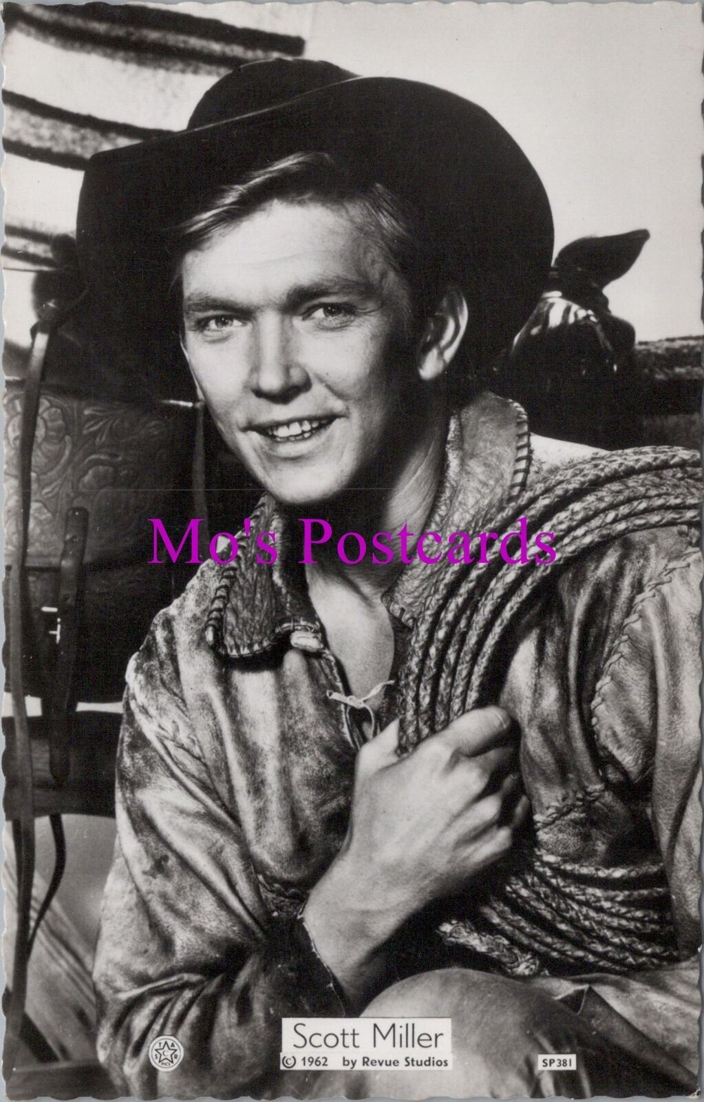 TV Star Postcard - American Actor Denny Scott Miller, Wagon Train ...