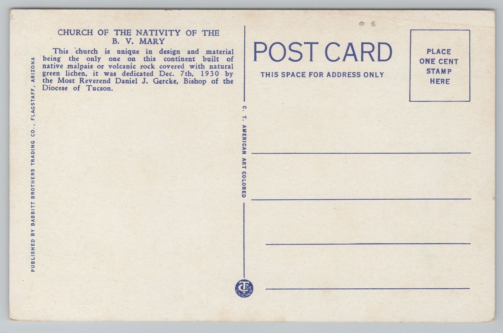 Flagstaff Arizona~Church Of The Nativity Of Blessed Virgin Mary~Vintage ...