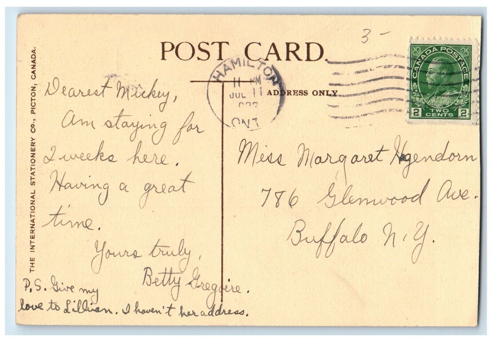 c1910's Scene View At Hamilton Beach Ontario Canada Posted Antique ...