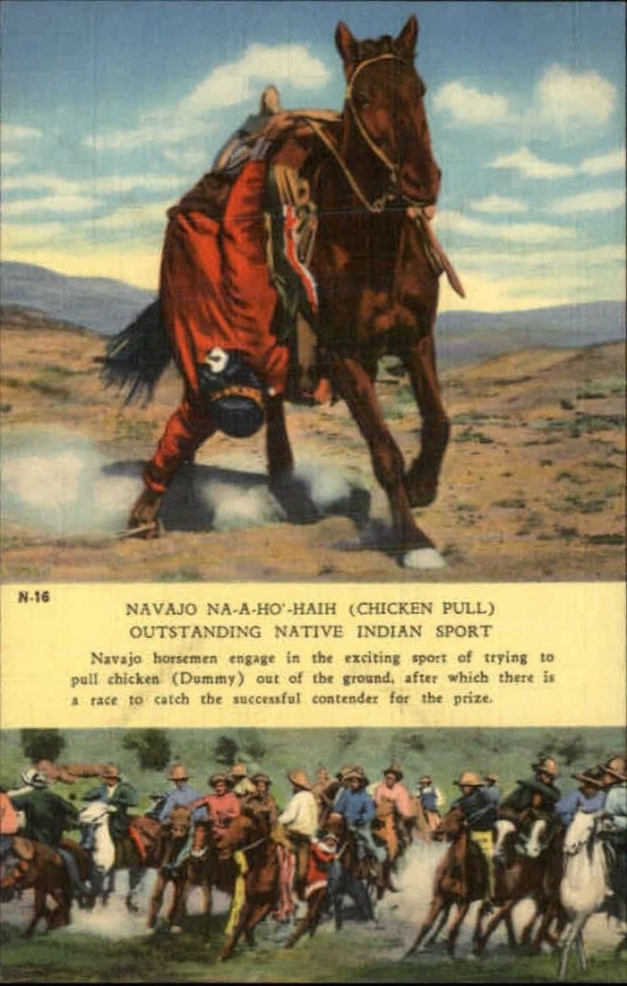 Navajo Indian Trick Horse Riding Chicken Pull Postcard | Topics ...