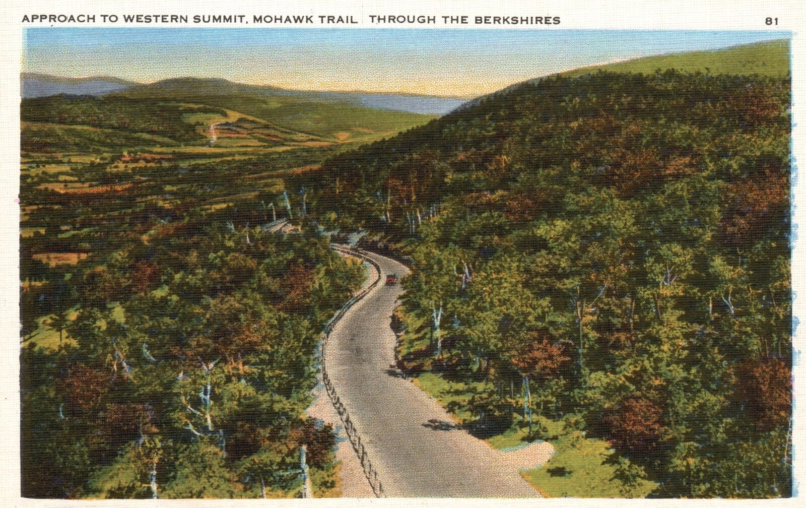 Vintage Postcard Approach to Western Summit Mohawk Trail Through ...