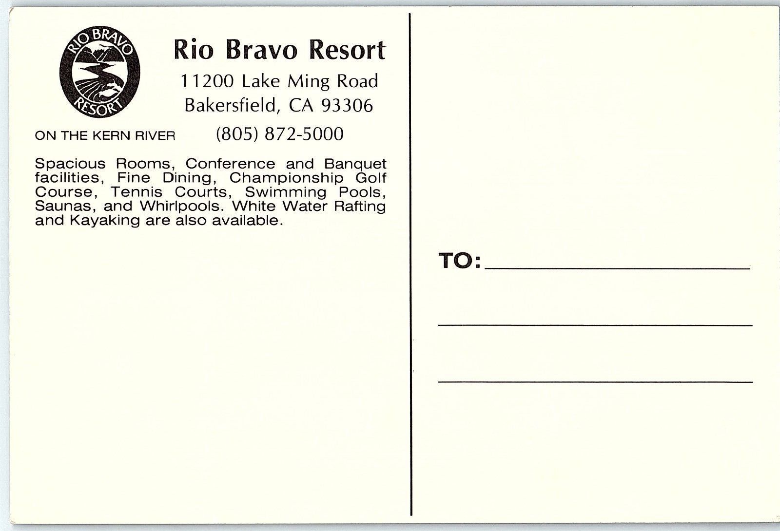 Vintage Rio Bravo Resort, Bakersfield, Calif. Postcard P130 | Other ...