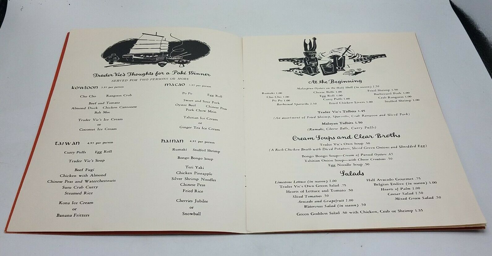 1950s Trader Vic's Menu with TIKI Cover Graphics Bayshore Inn Vancouver ...