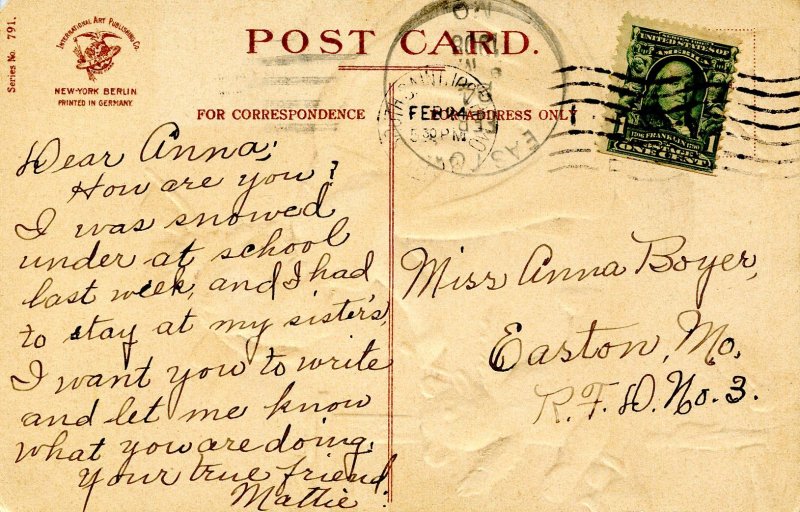 Molly & The Bear Series 791, Teddy Bear. Artist: M. Greiner (corner ...