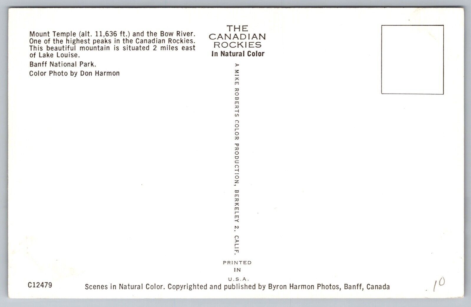 Banff National Park Canada Mount Temple Scenic Landscape Chrome ...