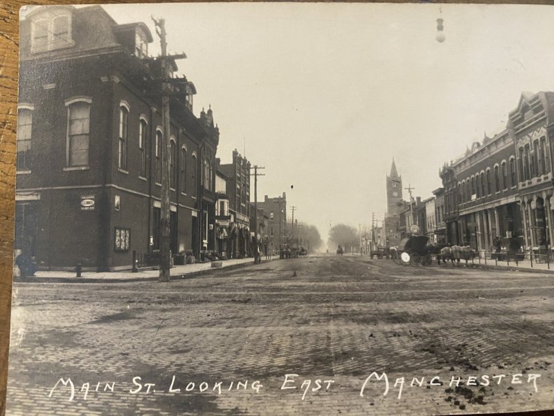 RPPC Kruxo Manchester , Iowa Main Street. Store fronts. Signs. | United ...
