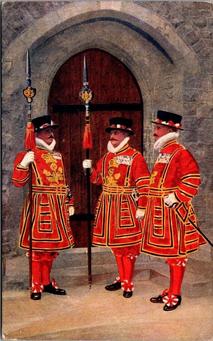 Vintage Patriotic Postcard - Tower of London Guards - London, Britain ...
