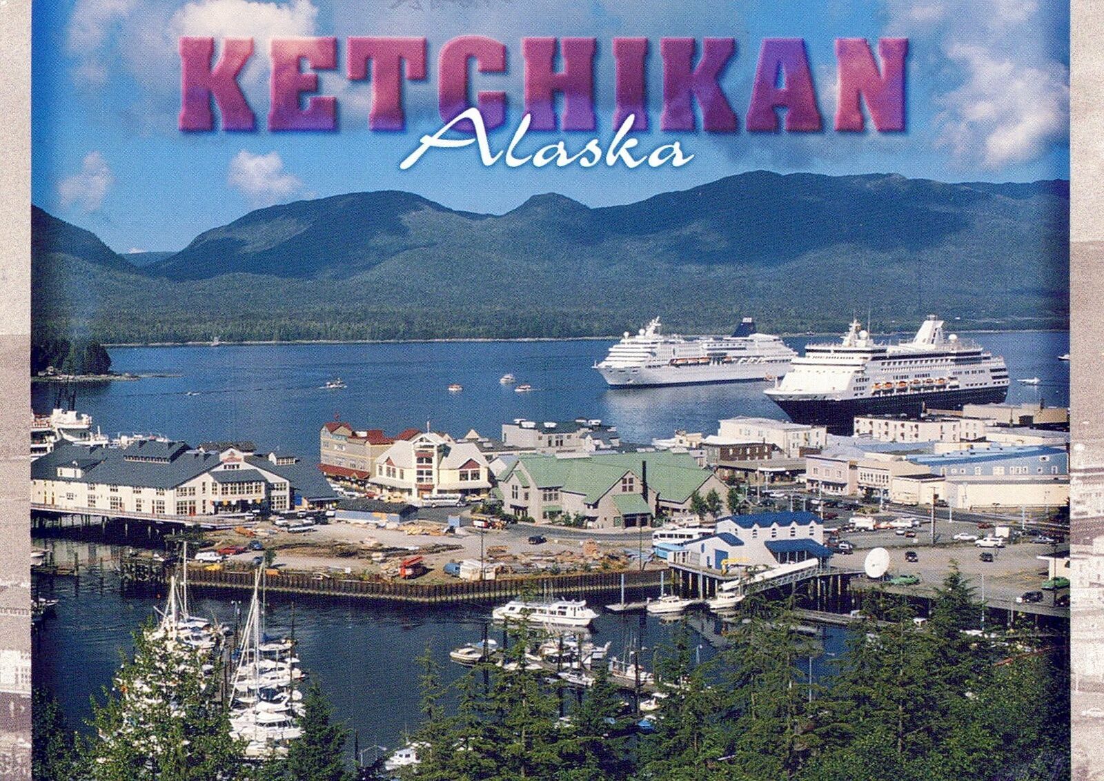 Vintage Postcard Continental Size Cruise Ships at Ketchikan Alaska ...