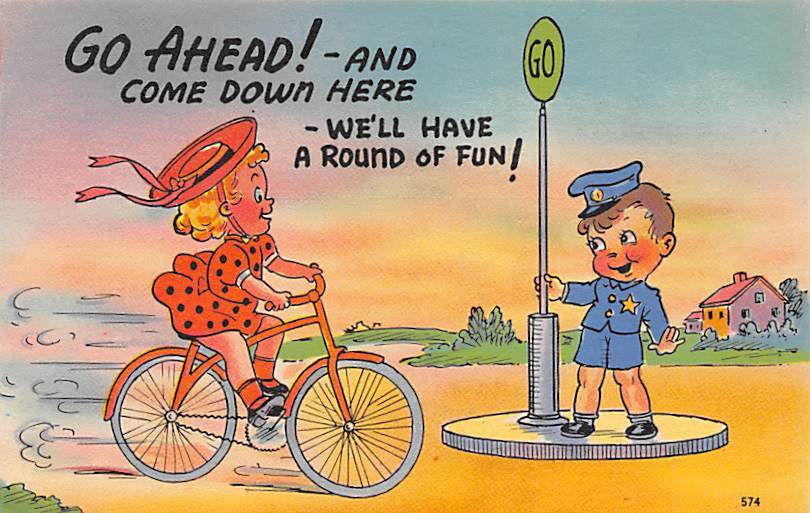 Cartoon with Girl on Bicycle Cartoon with Girl on Bicycle | Topics ...